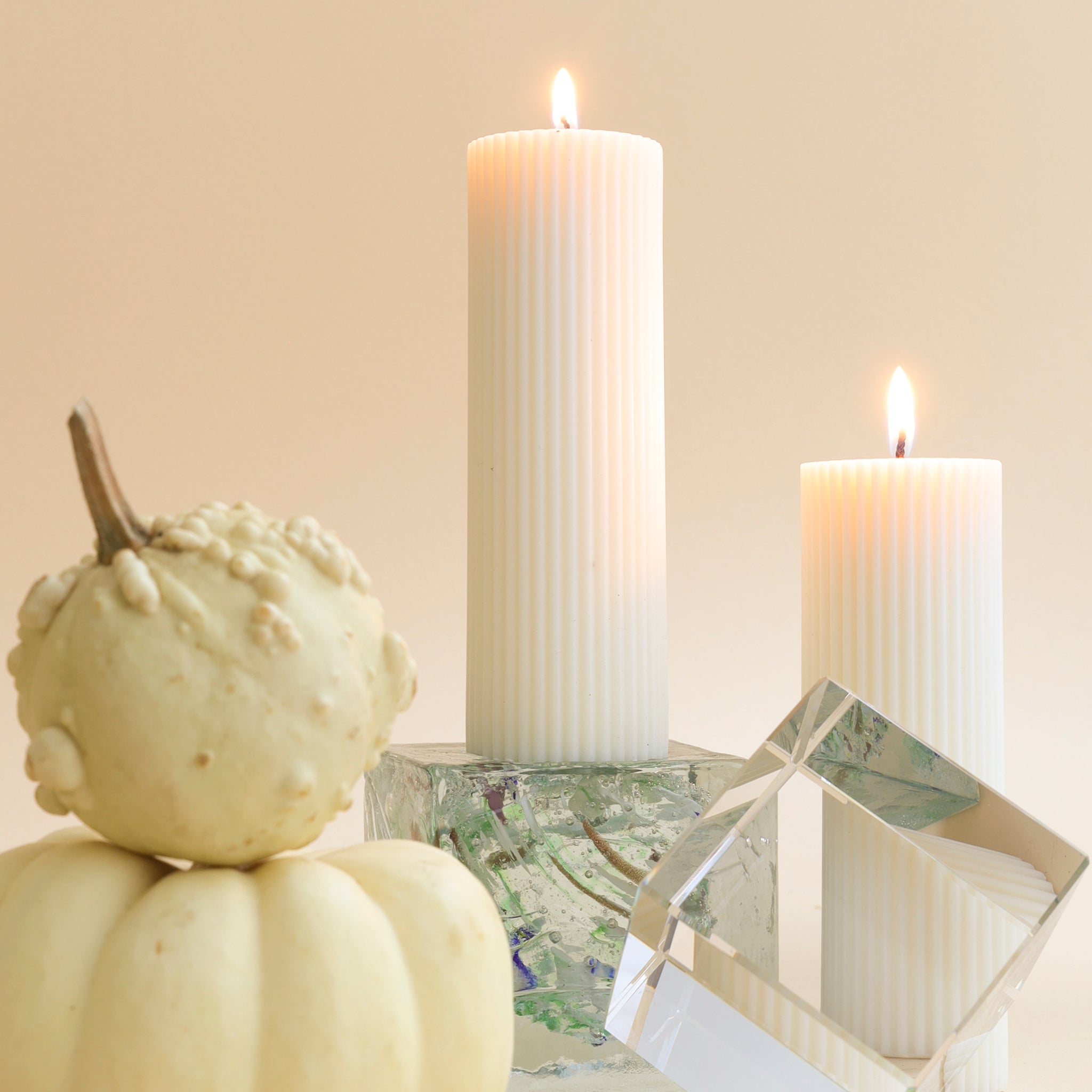 PILLAR WHITE CANDLE – LIT Celebrations